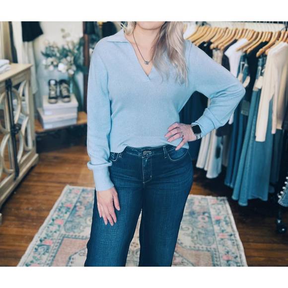 White + Warren | Sweaters | New White Warren Cashmere Polo Top In Icy ...